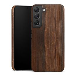 DeinDesign Galaxy S22 Handy Premium Case Smartphone Handyh&uuml;lle Schutzh&uuml;lle gl&auml;nzend Wood Nut Tree Wooden Look Premium Case