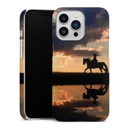 DeinDesign iPhone 13 Pro Handy Premium Case Smartphone Handyh&uuml;lle Schutzh&uuml;lle matt Sunset Horseback Riding Horse Premium Case