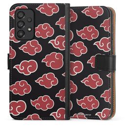 DeinDesign Galaxy A33 5G Handy Klapph&uuml;lle Handyh&uuml;lle aus Kunst Leder schwarz Flip Case Akatsuki Pattern Naruto Shippuden Sideflip mit langer Lasche