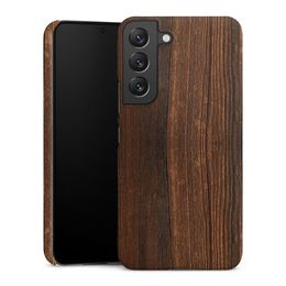 DeinDesign Galaxy S22 Handy Premium Case Smartphone Handyh&uuml;lle Schutzh&uuml;lle matt Wood Nut Tree Wooden Look Premium Case