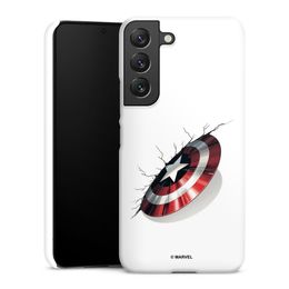 DeinDesign Galaxy S22 Handy Premium Case Smartphone Handyh&uuml;lle Schutzh&uuml;lle matt Captain America Official Licensed Product Marvel Premium Case