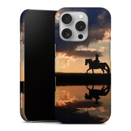 DeinDesign iPhone 16 Pro Handy Premium Case Smartphone Handyh&uuml;lle Schutzh&uuml;lle matt Sunset Horseback Riding Horse Premium Case