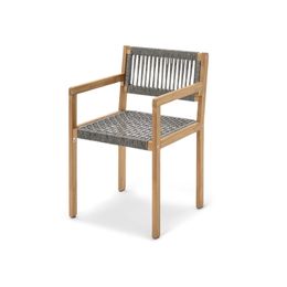 Tchibo - Dining-Stuhl mit Textilgeflecht - 50x53x80cm - grau - Akazienholz / Stahl / Polypropylen