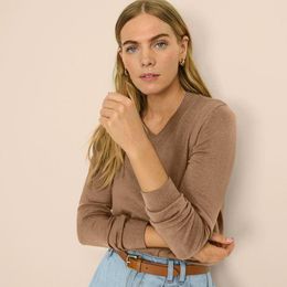 LANDS' END Pullover aus Baumwolle/Seidenmix, Damen,  Braun, Baumwolle/Seide/Nylon, by Lands' End