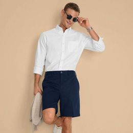 LANDS' END B&uuml;gelleichte Chino-Shorts, 23 cm, Herren,  Blau, Baumwolle, by Lands' End