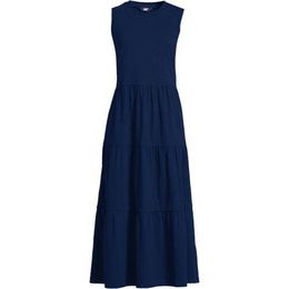 LANDS' END Maxi-Baumwollkleid aus Flammgarn, Damen,  Blau, Baumwolle, by Lands' End
