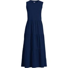 LANDS' END Maxi-Baumwollkleid aus Flammgarn, Damen,  Blau, Baumwolle, by Lands' End