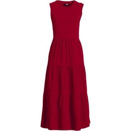 LANDS' END Maxi-Baumwollkleid aus Flammgarn, Damen,  Rot, Baumwolle, by Lands' End