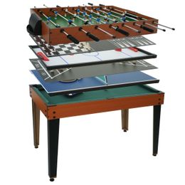 Mendler Tischkicker HWC-M33, Tischfu&szlig;ball Billard Hockey 7in1 Multiplayer Spieletisch, MDF 80x123x101cm ~ Va 104032