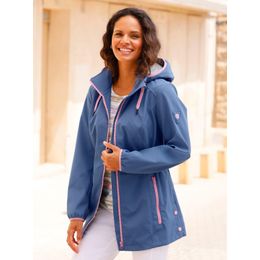 WITT Damen Softshelljacke mit abnehmbarer Kapuze, jeansblau, Gr&ouml;&szlig;e 36