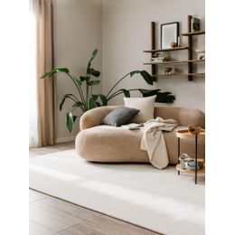 benuta Pure Viskoseteppich Nela Ivory 120x170 cm - Moderner Kurzflor-Teppich für Wohnzimmer