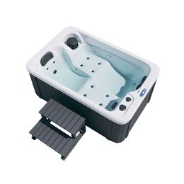 Home Deluxe Outdoor Whirlpool HORIZON 175 x 115 cm mit Treppe und Thermoabdeckung