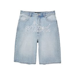 Pull&Bear Pull&bear Shorts Herren Gr&ouml;&szlig;e 34 blue denim / wei&szlig;