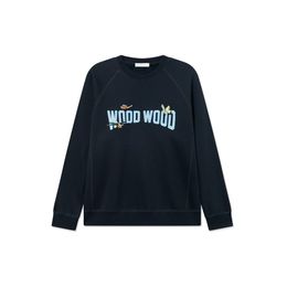 Wood Wood Sweatshirt 'WWHester' Herren Gr&ouml;&szlig;e XL nachtblau / hellblau / senf