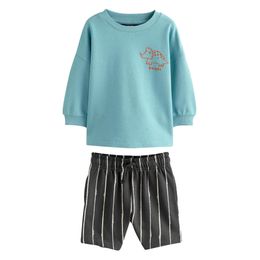 next Set: Sweatshirt und Shorts Jungen Gr&ouml;&szlig;e 86 cyanblau / braunmeliert