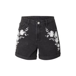 Vila Shorts 'VIWOODY' Damen Gr&ouml;&szlig;e 46 black denim / wei&szlig;