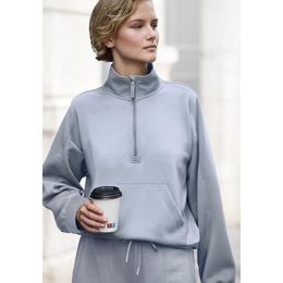 Copenhagen Studios Langarmshirt 'CopenhagenAthleisure' blau Gr. 48/50 f&uuml;r Damen. Ohne Ausschnitt und Logodruck. Bequem. Nachhaltig.