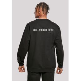 Kapuzenpullover F4NT4STIC "Hollywood blvd CREW", Herren, Gr. XXL, schwarz, Obermaterial: 50% Baumwolle, 50% Polyester, relaxed fit, Rundhals, Pullover Kapuzenpullover, Print