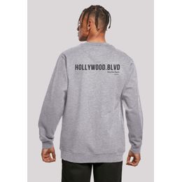 Kapuzenpullover F4NT4STIC "Hollywood blvd CREW", Herren, Gr. 4XL, grau (erdgrau), Obermaterial: 50% Baumwolle, 50% Polyester, relaxed fit, Rundhals, Pullover Kapuzenpullover, Print