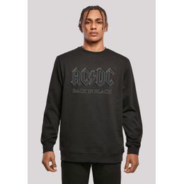 Kapuzenpullover F4NT4STIC "ACDC Back in Black Rock Music Band", Damen, Gr. XL, schwarz, Obermaterial: 50% Baumwolle, 50% Polyester, relaxed fit, Rundhals, Pullover Kapuzenpullover, Print