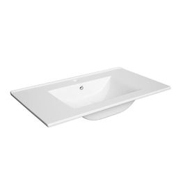 Neuesbad Keramik-Waschbecken PLAN 80 cm, weiss gl&auml;nzend NB1DF17241