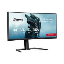 iiyama G-Master GCB3484WQSU-B1 RED EAGLE CURVED, Gaming-Monitor 86.4 cm (34 Zoll), schwarz, WQHD, Curved, VA, Free-Sync Premium, USB-C, 180Hz Panel