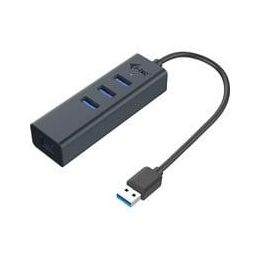 i-tec USB-A Metal HUB 3 Port Giga, USB-Hub anthrazit