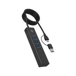 ICY BOX IB-HUB1737-C3, USB-Hub schwarz