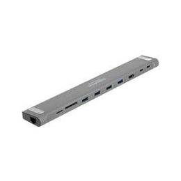 Delock USB Type-C Slim Dockingstation 4K grau, HDMI / USB 3.2 Gen 1 / LAN / SD / PD 3.0
