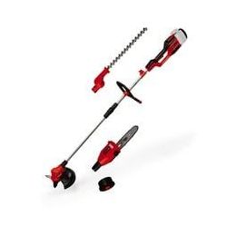 Einhell Akku-Multifunktions-Werkzeug GE-LM 36/4in1 Li-Solo, 36Volt (2x18V), Rasentrimmer rot/schwarz, ohne Akku und Ladeger&auml;t, 4in1: Motorsense, Heckenschere, Hochentaster