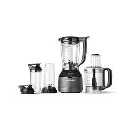 NUTRIBULLET Triple Prep System Standmixer NBF580B dunkelgrau, 1.500 Watt, 1,8 Liter & K&uuml;chenmaschine 1,6 Liter