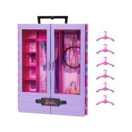 Mattel Barbie Kleiderschrank, Puppenm&ouml;bel rosa/wei&szlig;