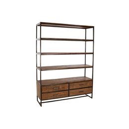 Regal DKD Home Decor Schwarz Metall Braun Akazienholz 145 x 35 x 190 cm