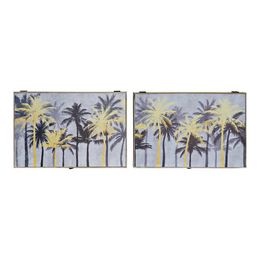 Dekorative Box DKD Home Decor Schwarz Gold Holz MDF Palmen Tropical Zähler (2 Stück)