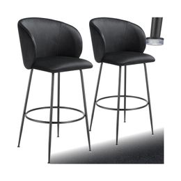 TecTake&reg; Barstuhl, in Samtoptik, gepolstert, schlanke, robuste Stahlbeine, 51 x 60 x 106 cm, Belastbarkeit 120 kg
