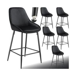 TecTake&reg; Thekenstuhl, gepolstert, weicher Bezug, pulverbeschichtete Stahlbeine, 49 x 54 x 100 cm, Belastbarkeit 120 kg