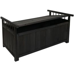 Aufbewahrungstruhe MCW-O13, Gartentruhe Auflagenbox Truhe, Tanne Holz MVG 53x108x60cm ~ anthrazit