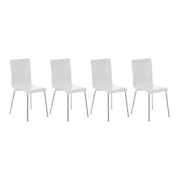CLP 4er-Set Wartezimmerstuhl PEPE mit ergonomisch geformten Holzsitz und Metallgestell I 4x Konferenzstuhl In verschiedenen Farben erh&auml;ltlich