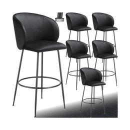 TecTake&reg; Barstuhl, in Samtoptik, gepolstert, schlanke, robuste Stahlbeine, 51 x 60 x 106 cm, Belastbarkeit 120 kg