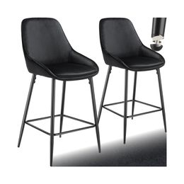 TecTake&reg; Thekenstuhl, gepolstert, weicher Bezug, pulverbeschichtete Stahlbeine, 49 x 54 x 100 cm, Belastbarkeit 120 kg