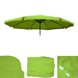 MCW Ersatz-Bezug f&uuml;r Sonnenschirm Capri Pro, Gastronomie Marktschirm mit Volant &Oslash; 5m, Polyester ~ hellgr&uuml;n