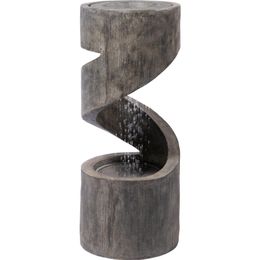 Dobar Polyresin-Brunnen mit Pumpe und LED&acute;s, rund