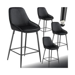 TecTake&reg; Thekenstuhl, gepolstert, weicher Bezug, pulverbeschichtete Stahlbeine, 49 x 54 x 100 cm, Belastbarkeit 120 kg