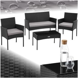 TecTake&reg; Rattan Gartenset, f&uuml;r 4 Personen, wetterfestes Rattangeflecht, Sofa 250 kg, je Sessel 120 kg
