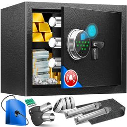 Kesser&reg; Elektr. Tresor mit Fingerabdruck & Schl&uuml;ssel Inkl. Notfallakku Elektronischer Safe 3x Doppelbolzenverriegelung Boden Wandtresor M&ouml;beltresor Panzerschrank Zahlenschloss