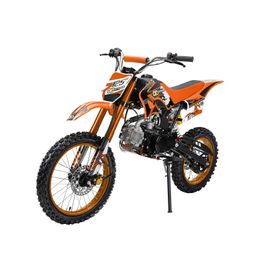 Actionbikes Motors Jugend-Crossbike JC125, Benzin-Jugendmotorrad, 125 ccm, 17/14-Reifen, 4-Takt-Motor, 80 km/h, ab 14 J. (Orange)