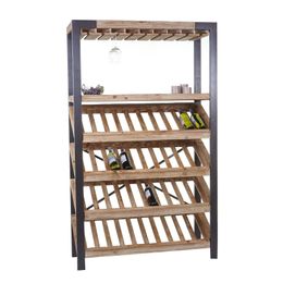 Weinregal MCW-D60, Flaschenregal Flaschenhalter Barschrank Weinst&auml;nder f&uuml;r 40 Flaschen, Massivholz MVG 189x114x39cm
