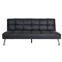 Sofa MCW-K21, Klappsofa Couch Schlafsofa, Nosagfederung Schlaffunktion Liegefl&auml;che 181x107cm ~ Kunstleder, schwarz