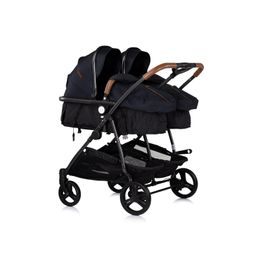 Chipolino Geschwisterkinderwagen Duo Smart klappbar umbaubar verstellbar Fu&szlig;sack schwarz beige