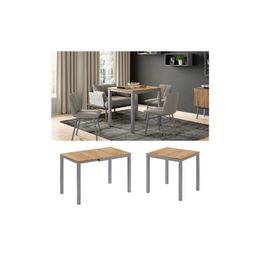 VICCO Esstisch Granny Eiche Grau 120 x 70 cm ausziehbar